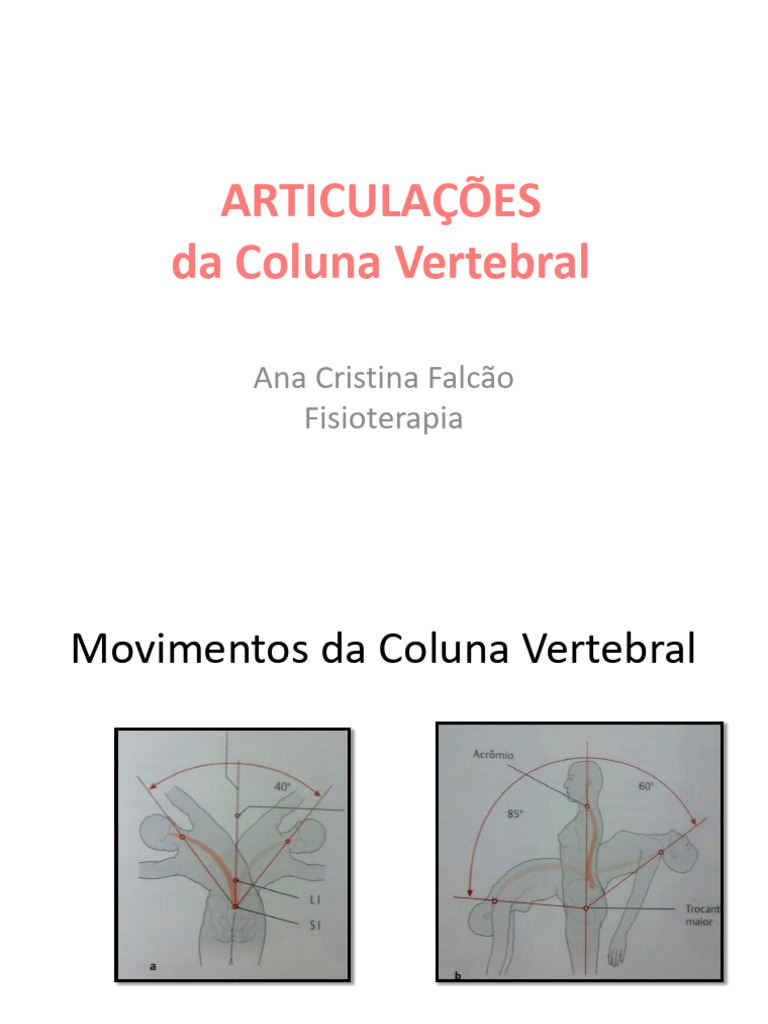 Articulações da Coluna Vertebral | PDF