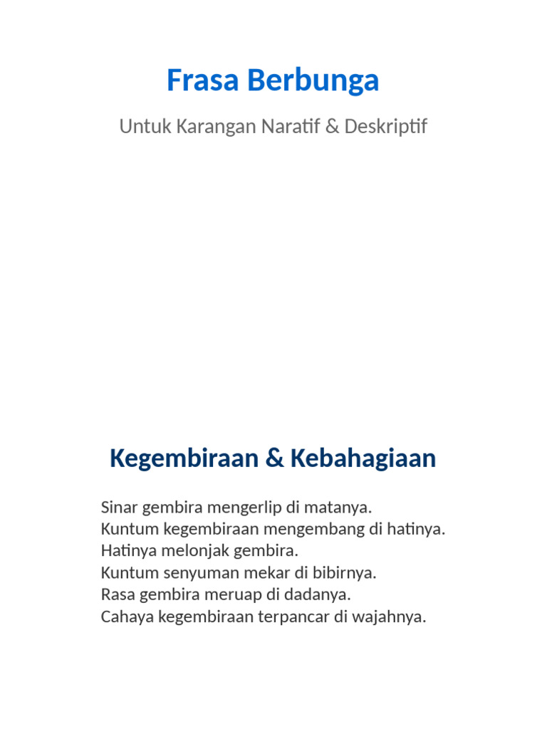 Frasa Berbunga PowerPoint Styled | PDF