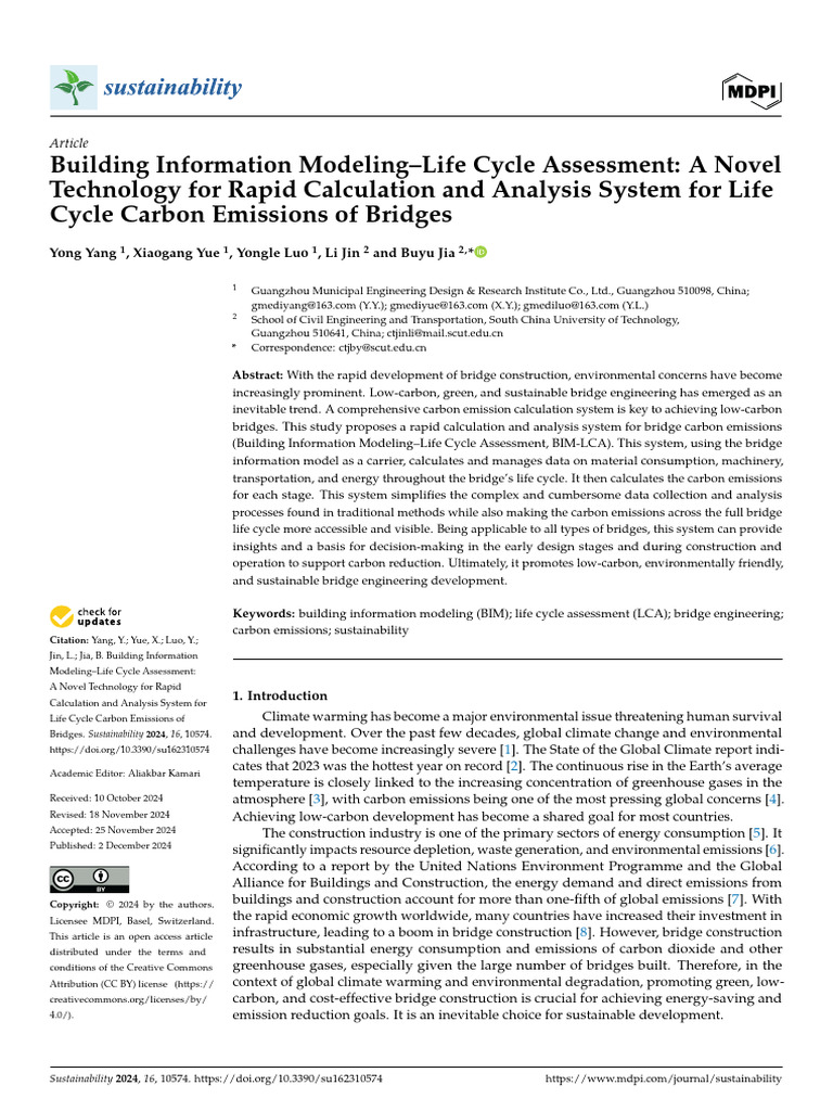 Sustainability 16 10574 v2 | PDF | Life Cycle Assessment | Building Information Modeling