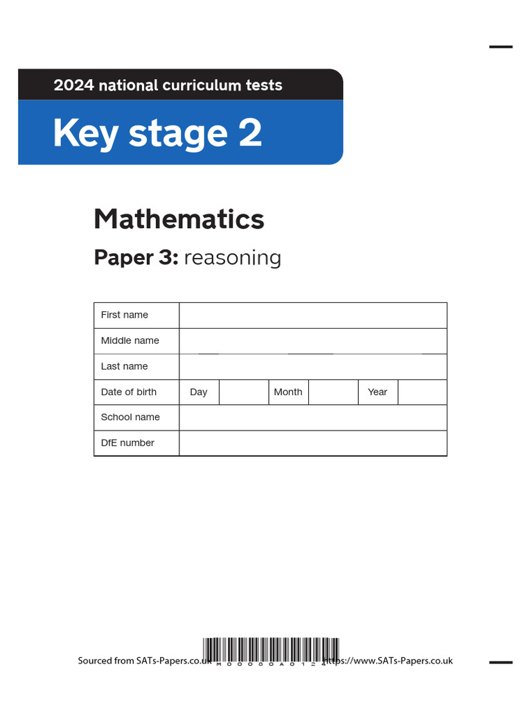 SATs 2024 Math Paper 3 | PDF | Mathematics