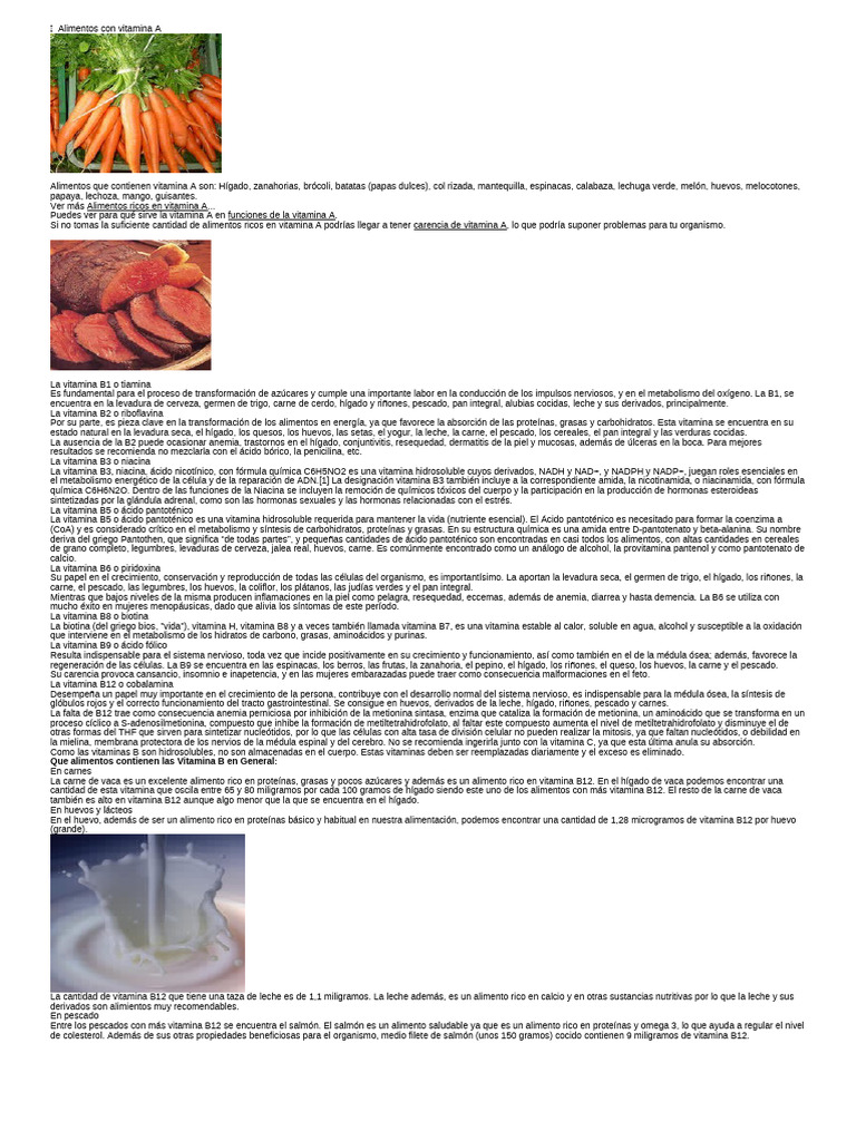 Alimentos Con Vitamina ABCDK | PDF | Vitamina | Alimentos