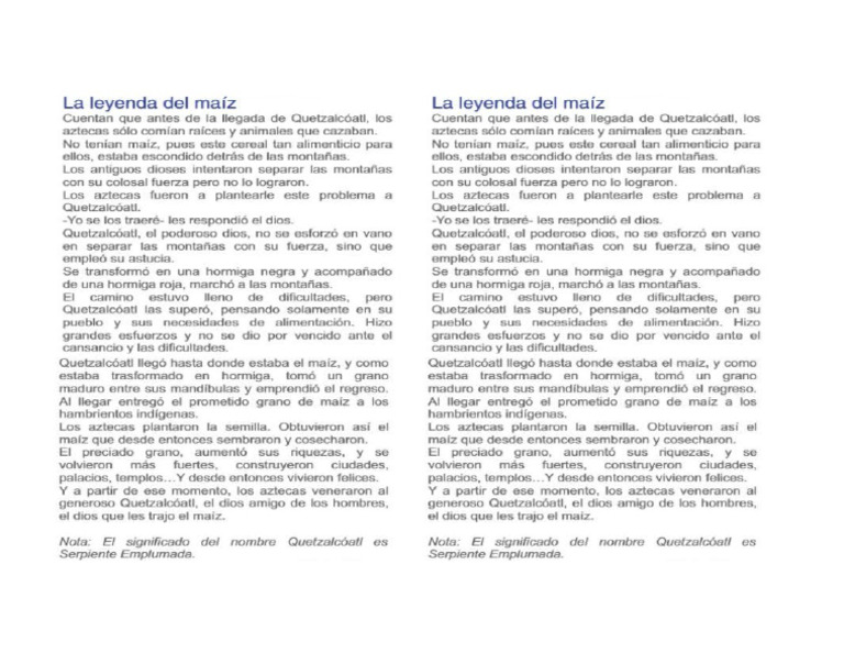 Leyenda Del Maiz | PDF