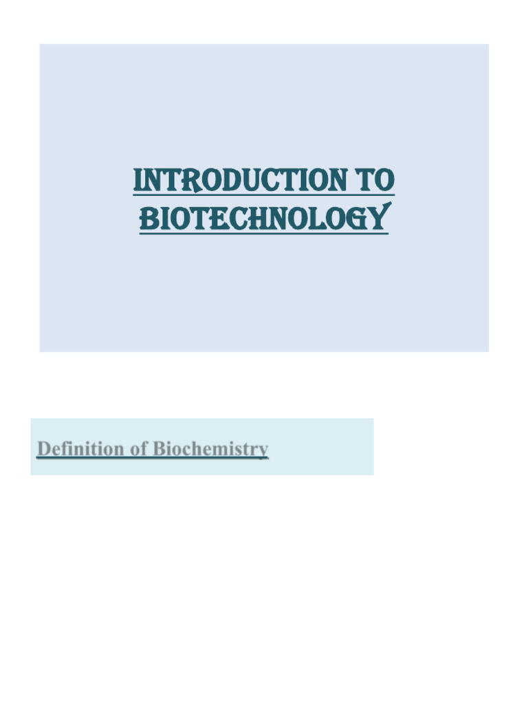 Intro To Biotechnology Nu | PDF