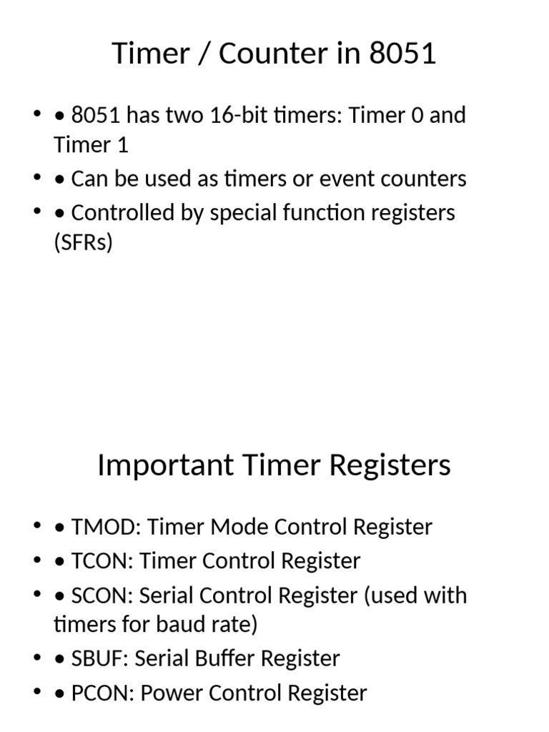Timer Counter 8051 | PDF