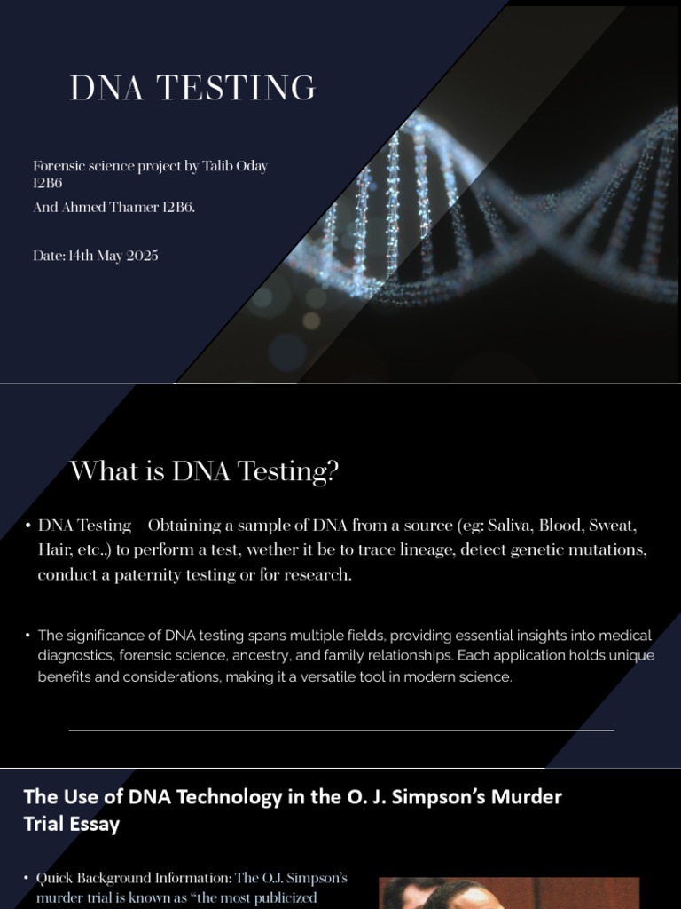 DNA Testing in the O.J. Simpson Case | PDF | Dna Profiling | Forensic ...