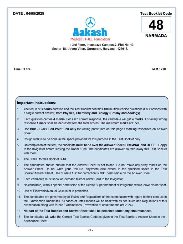 Neet Question Paper and Solution Physics Code-48 | PDF | Polarization (Waves) | Electron