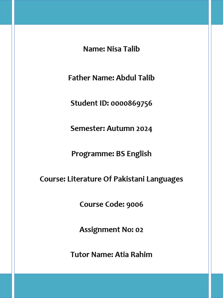 Name: Nisa Talib | PDF