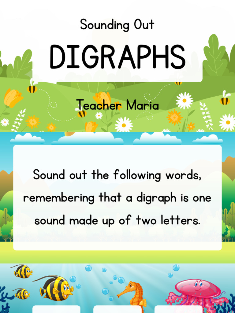 Sounding Out Digraph Words Presentation in Colorful Cartoon Style | PDF
