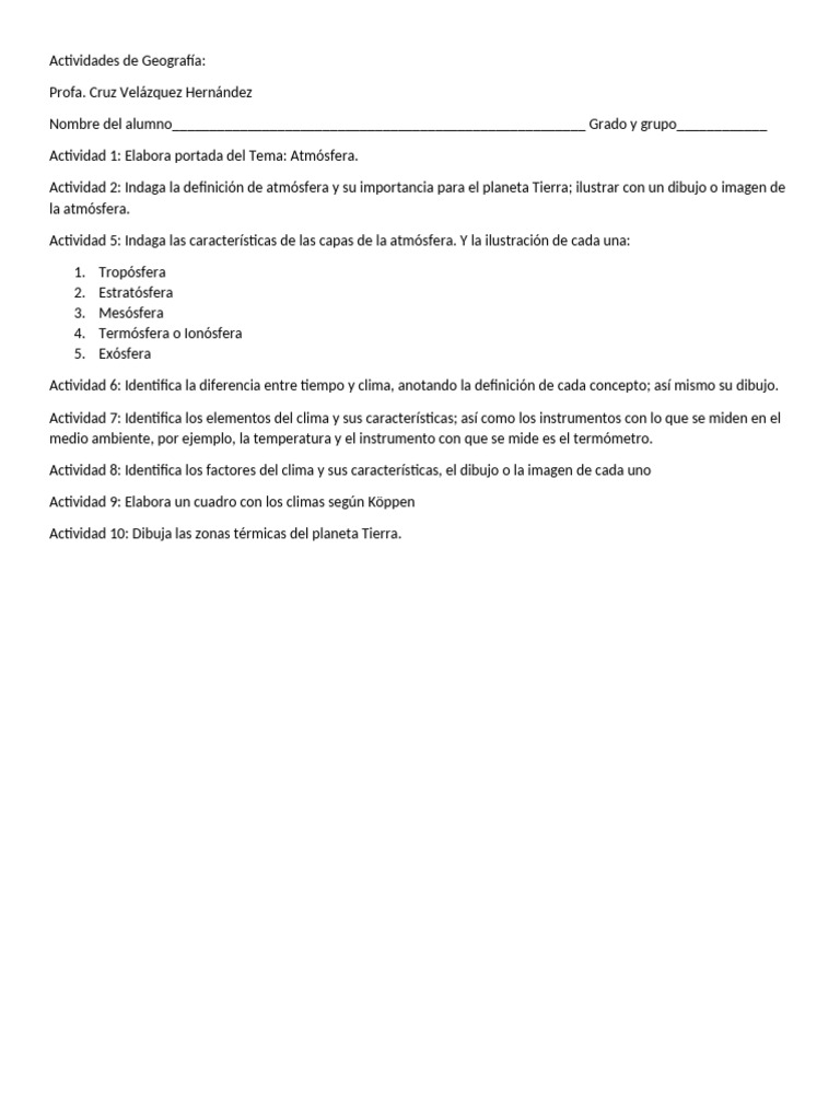 Tema Atmósfera | PDF