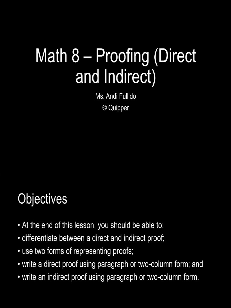 Both Direct and Indirect Proof | PDF