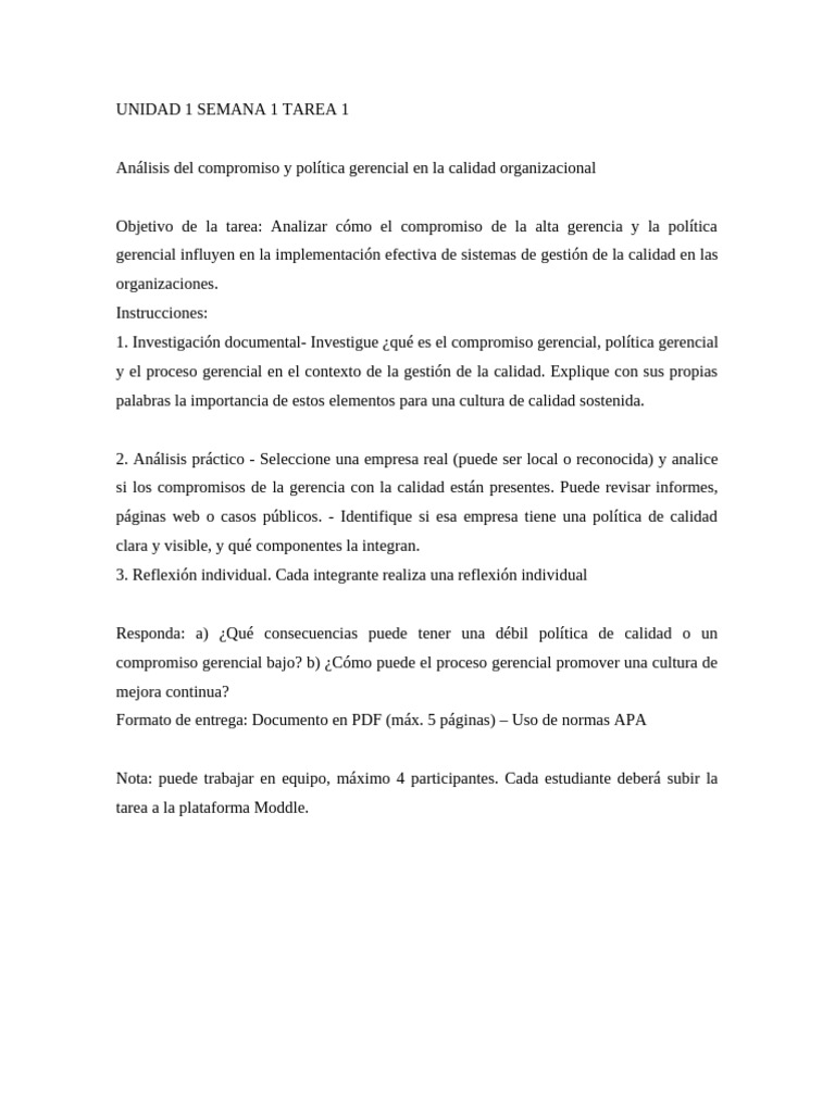 Unidad 1 Semana 1 Tarea 1 | PDF