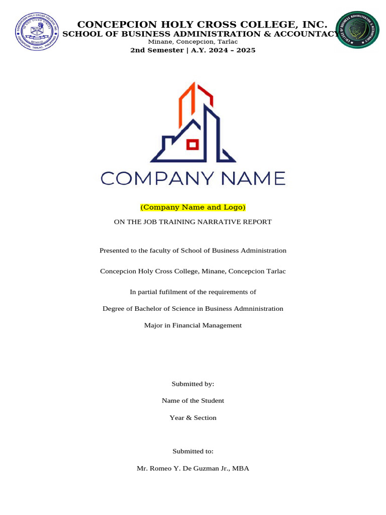 OJT Final Requirements Format | PDF | Leadership | Business