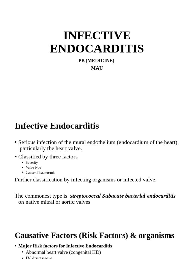 Infective Endocarditis | PDF | Natural Killer Cell | Microbiology