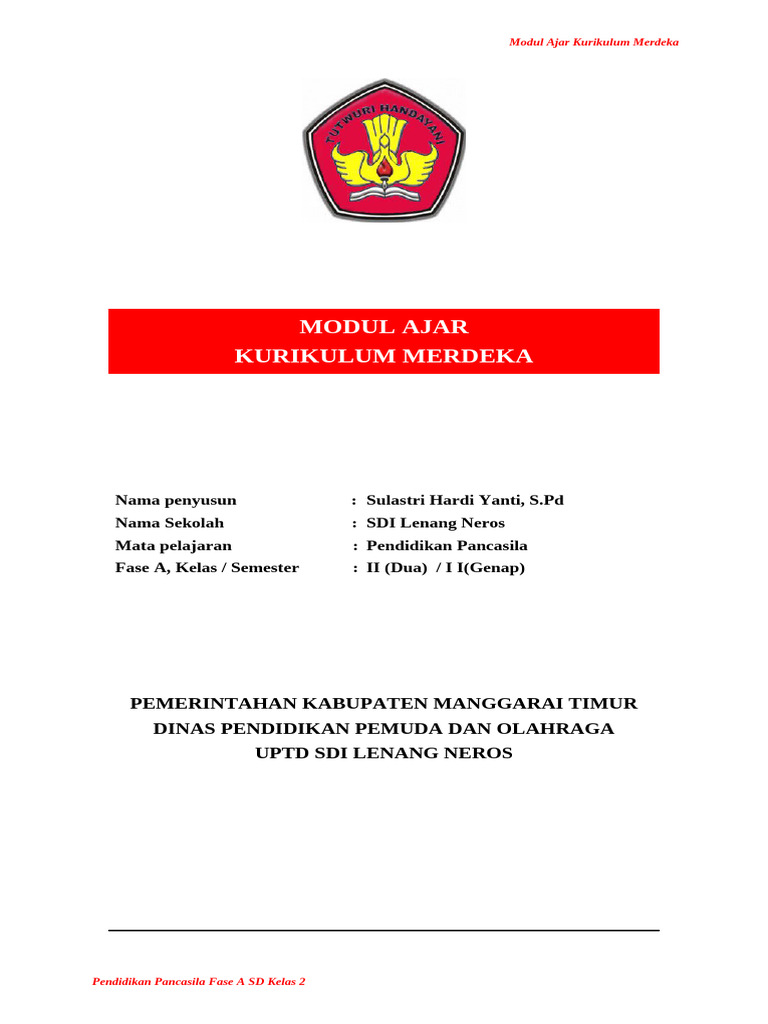 Modul Ajar PKN KLS 2 | PDF