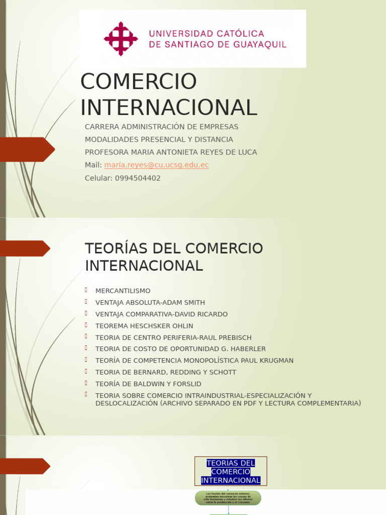 Teorias Del Comercio Internacional | PDF | Ventaja comparativa | Mercantilismo
