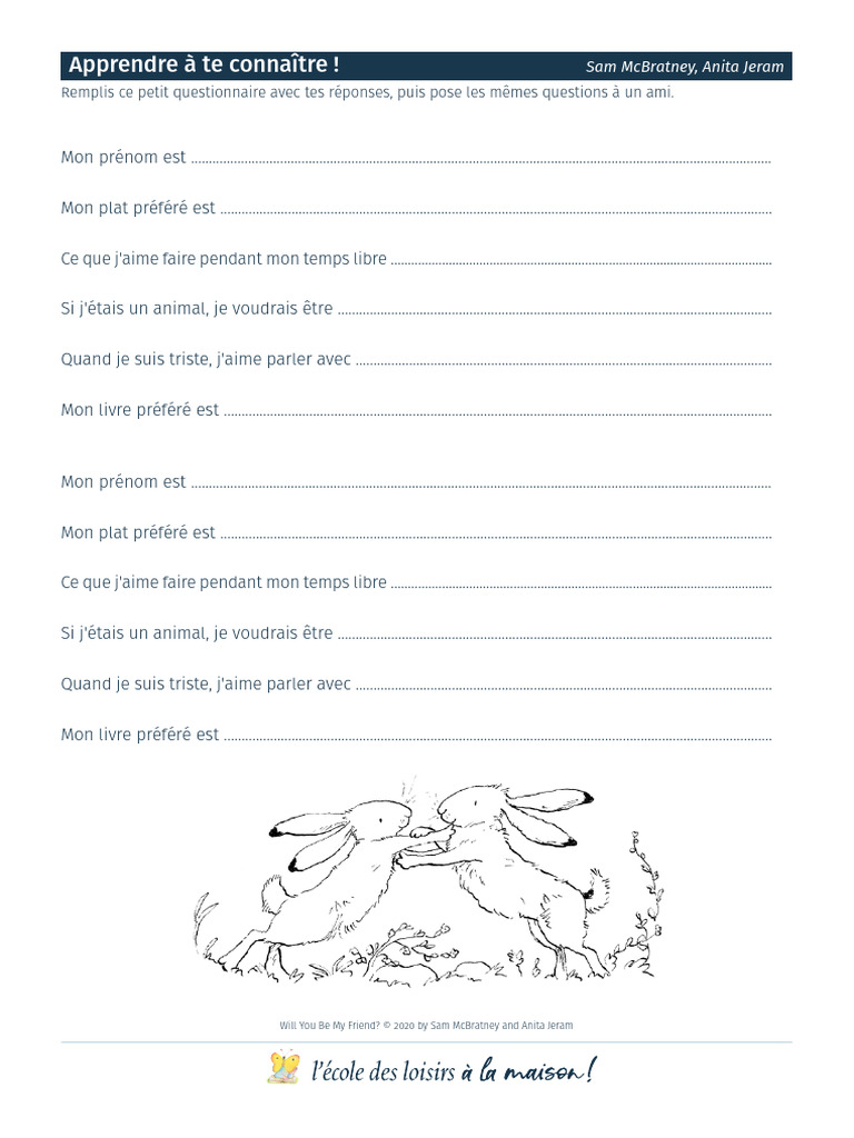 Questionnaire pour mieux se connaître | PDF