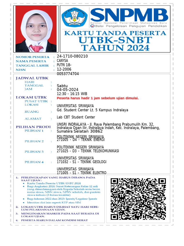 Kartu Utbk | PDF