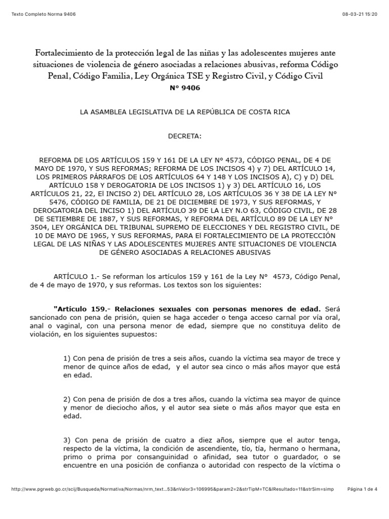 2016 Ley9406 Cri | PDF | Violación | Justicia