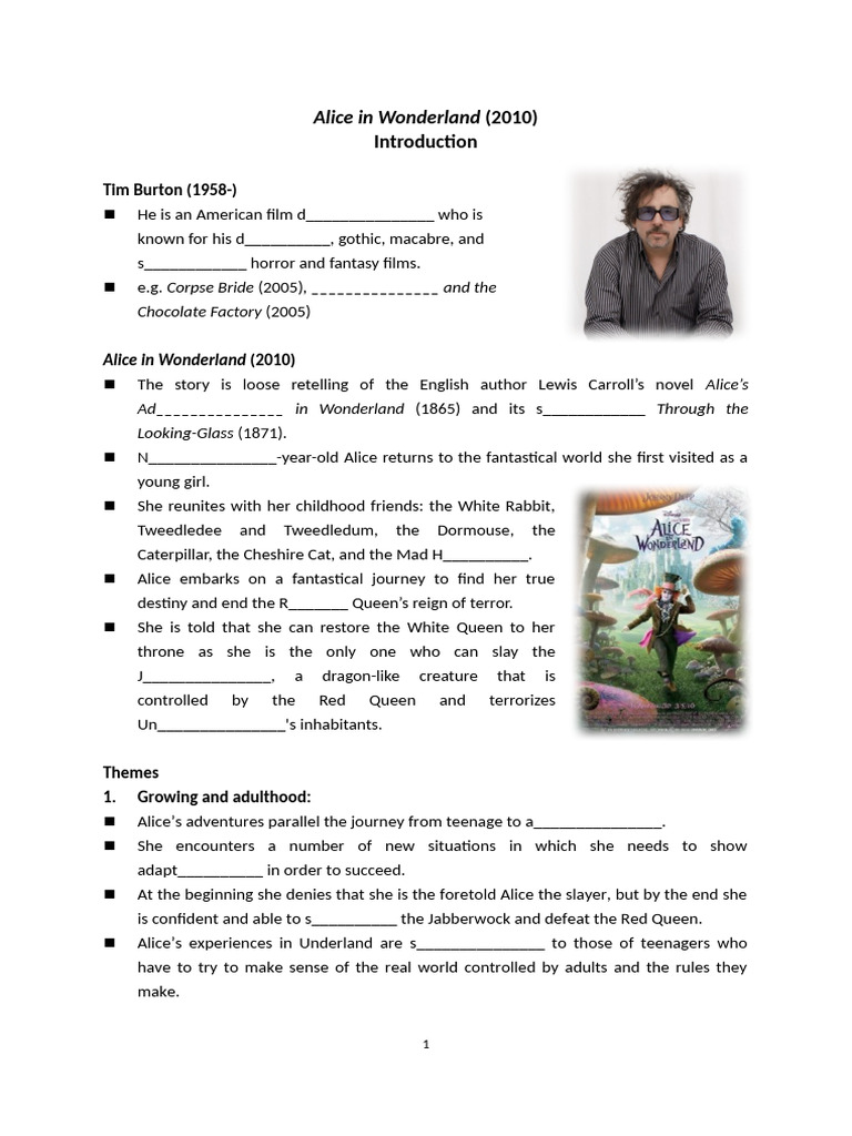 Alice in Wonderland (Introduction) | PDF | Alice (Alice's Adventures In ...
