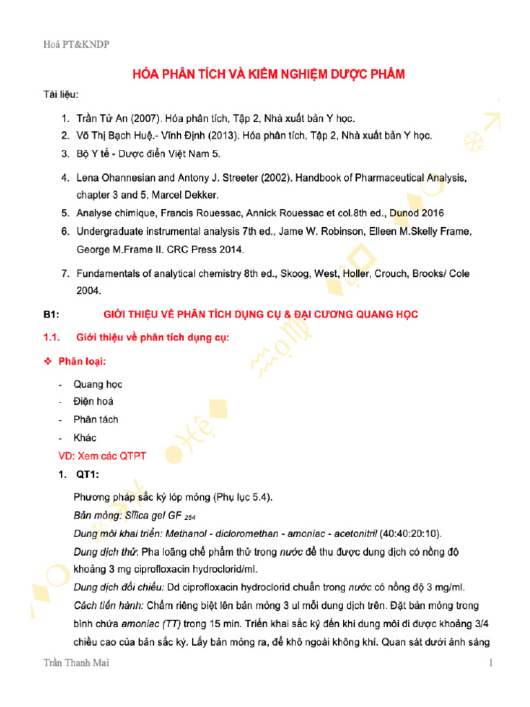 Hoá PTKN B1 K23 | PDF
