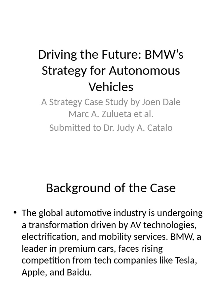 BMW AV Strategy Presentation | PDF | Economies | Business