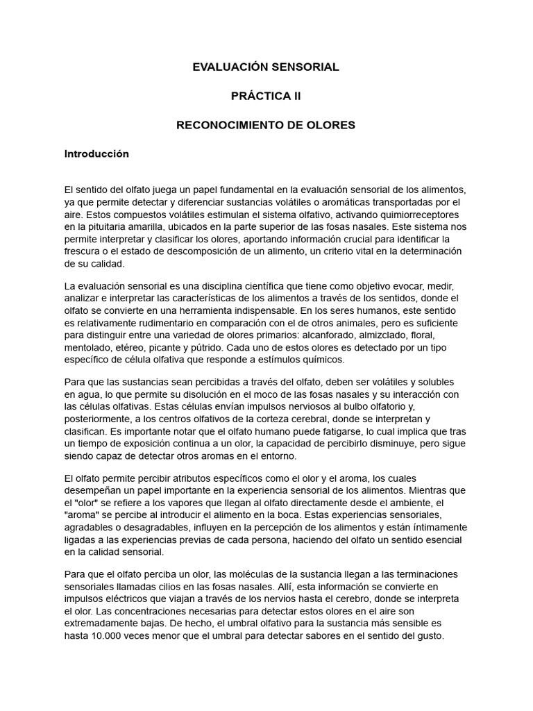 Sánchez Diana REP_2_EVA-SEN | PDF | Sentidos | Sistema olfativo