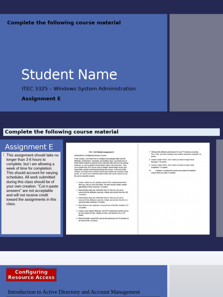 ITEC 3325 Weekly Assignment E | PDF | Computer File | Directory (Computing)