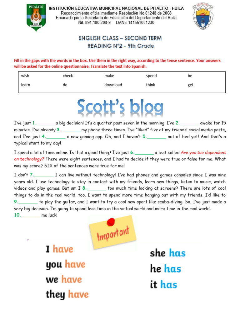 Fill in the Gaps Exercise: Technology and Life | PDF