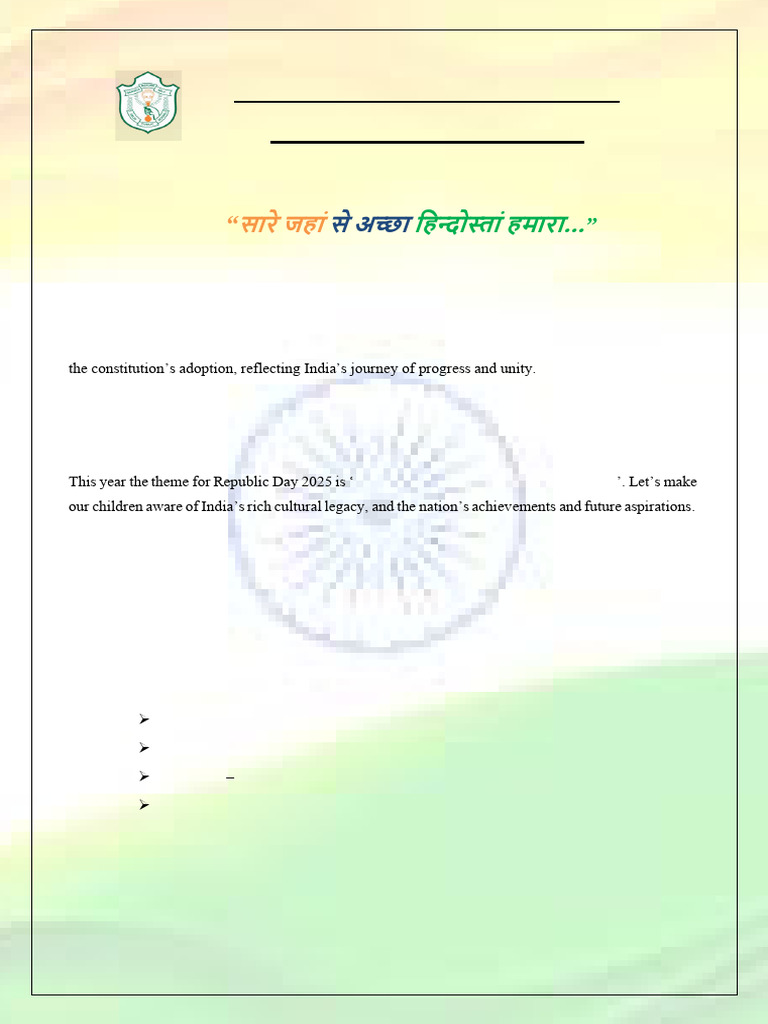Republic Day Circular 2025 Dpsbe | PDF