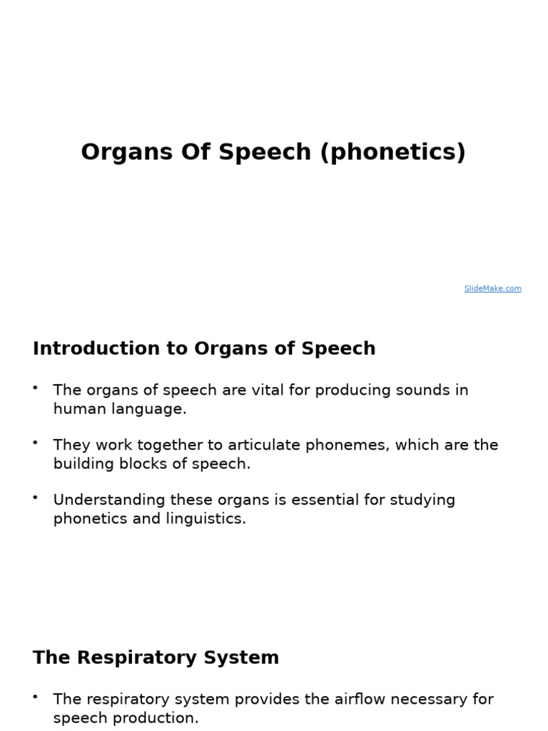 Organs of Speech (Phonetics) | PDF | Phonetics | Larynx