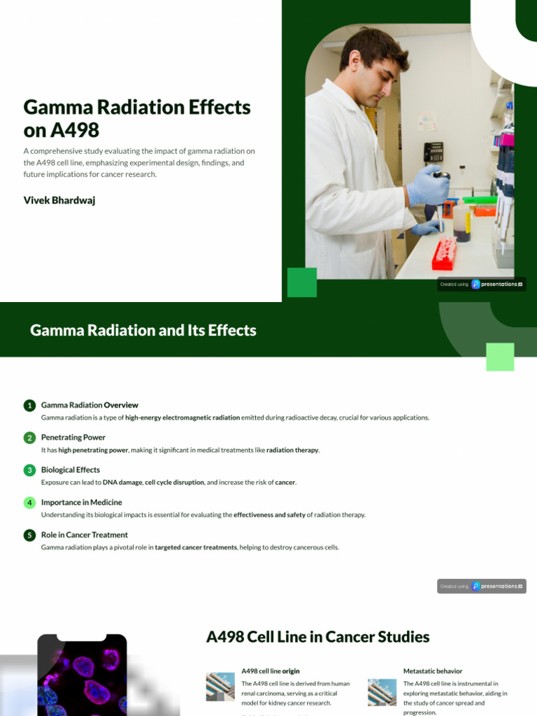 Gamma Radiation Effects On A498 Cell Line | PDF