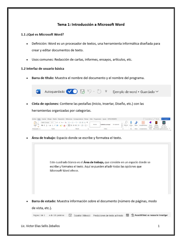 Introducción a Microsoft Word | PDF | Microsoft Word | Archivo de ...