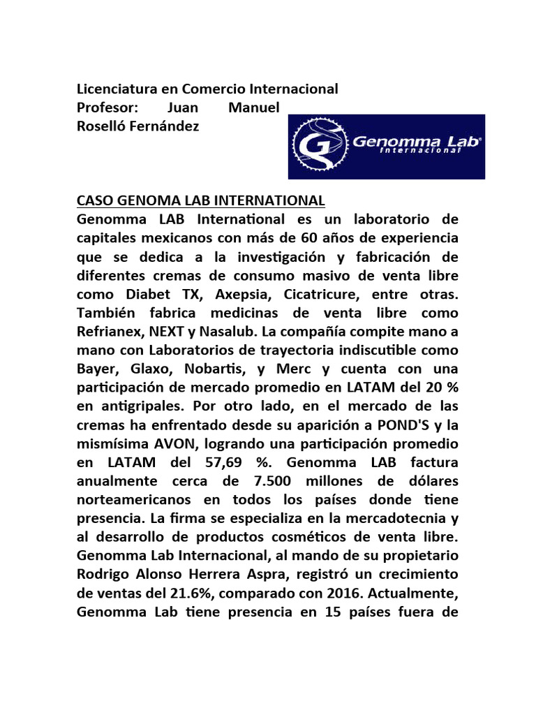 Genomma Lab: Expansión en Sudáfrica | PDF | Sudáfrica