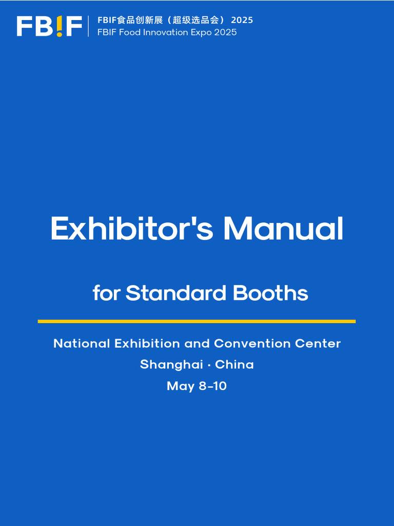 FBIF Exhibitors Manual 2025 | PDF | Safety | Municipal Solid Waste