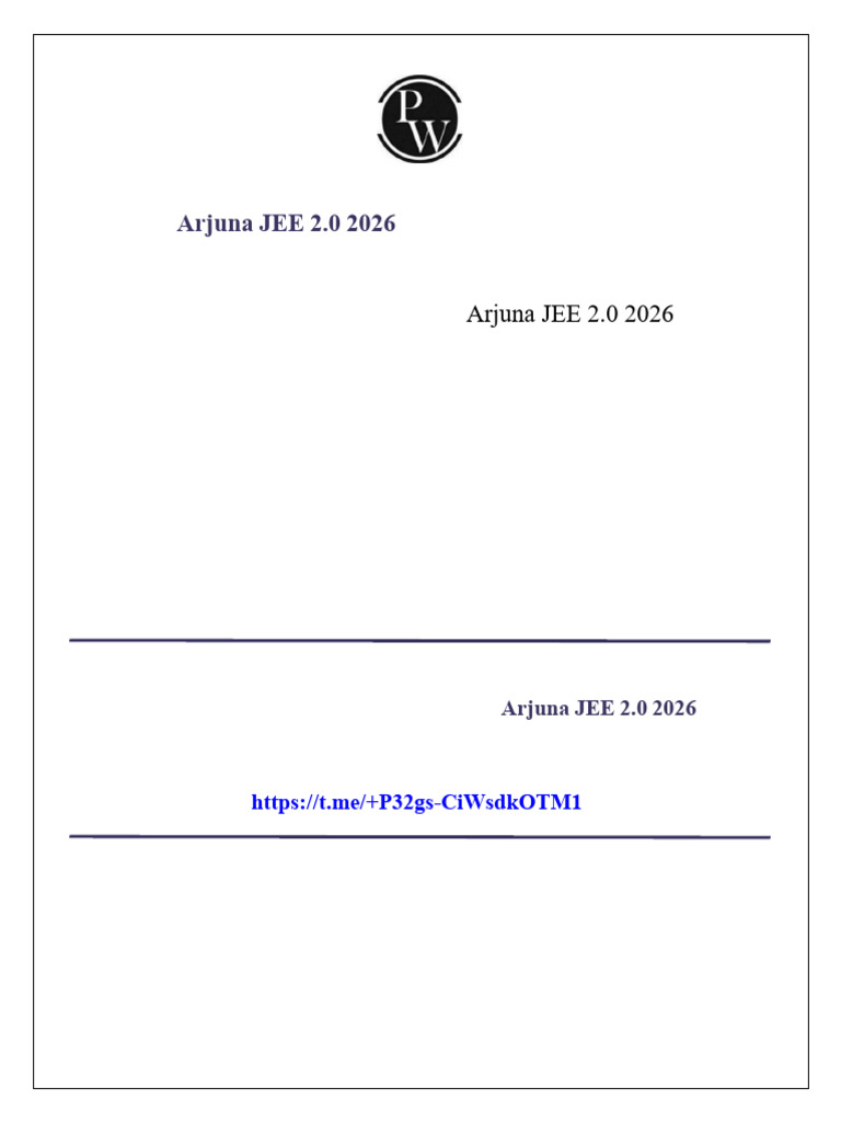 Arjuna JEE 2.0 2026 - Telegram Group Link | PDF