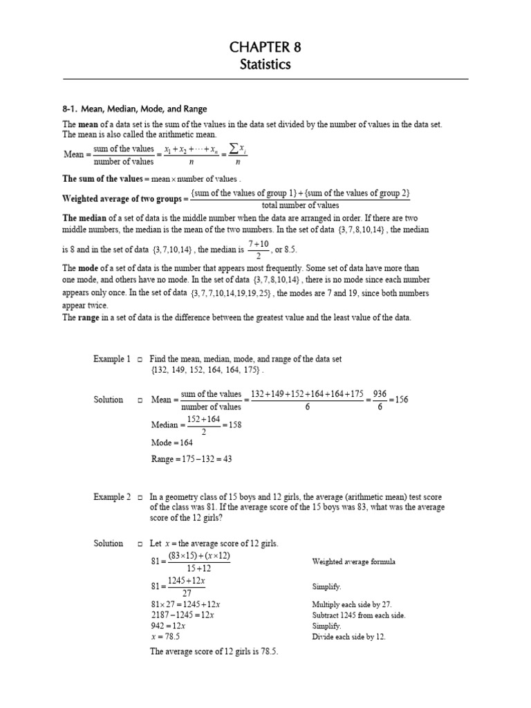 Acing Chapter8 | PDF | Mean | Skewness