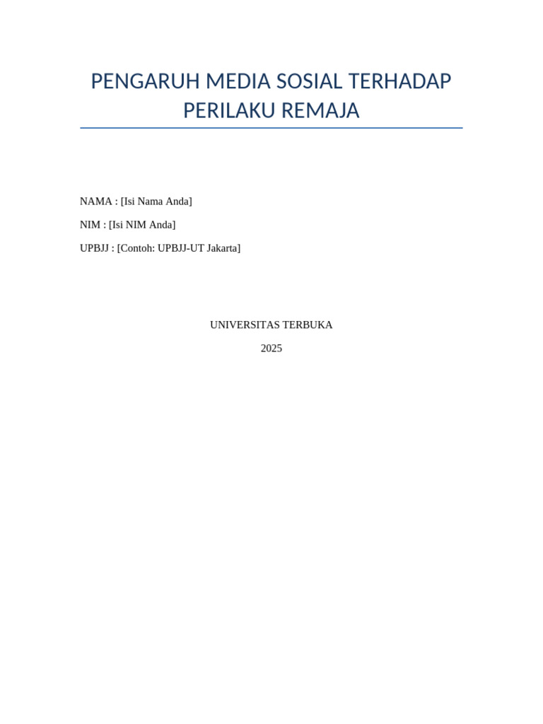Pengaruh Media Sosial Terhadap Perilaku Remaja | PDF