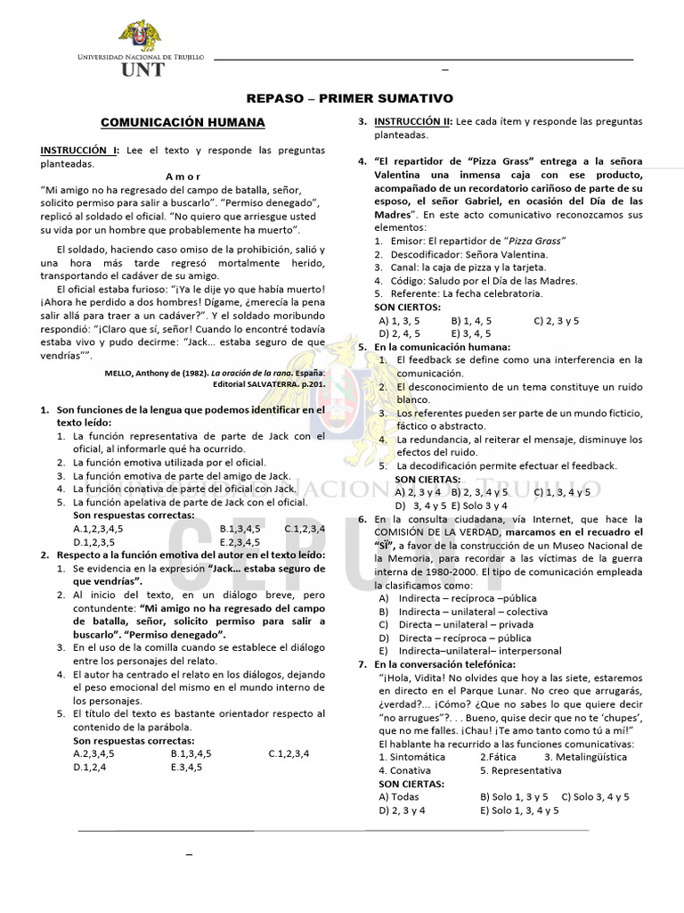 Repaso - Primer Sumativo | PDF | Comunicación | Pronombre