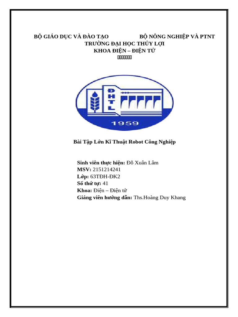 BTL ĐK Robot CN - Đ Xuân Lâm | PDF
