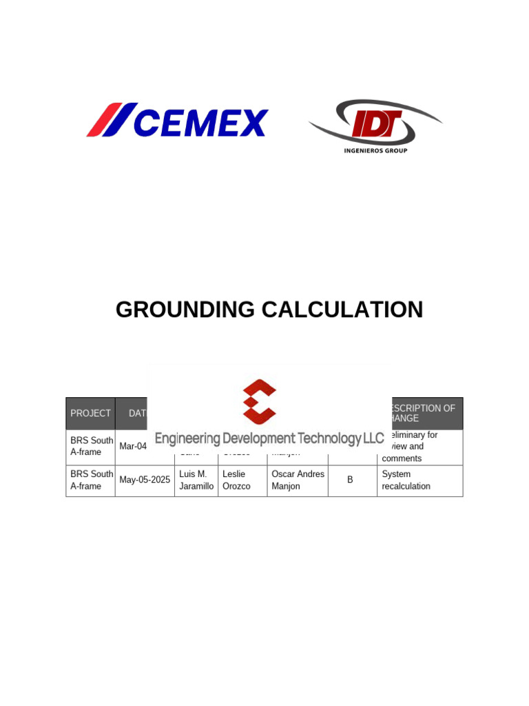 MC TIE 314 001 Grounding Calculation RB | PDF | Electricity | Electric Power