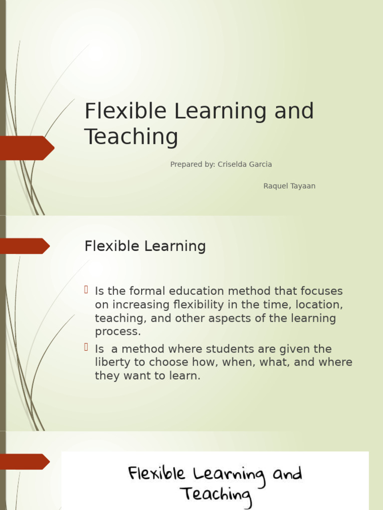 Flexible Learning and Teaching (GARCIA AND TAYAAN) | PDF