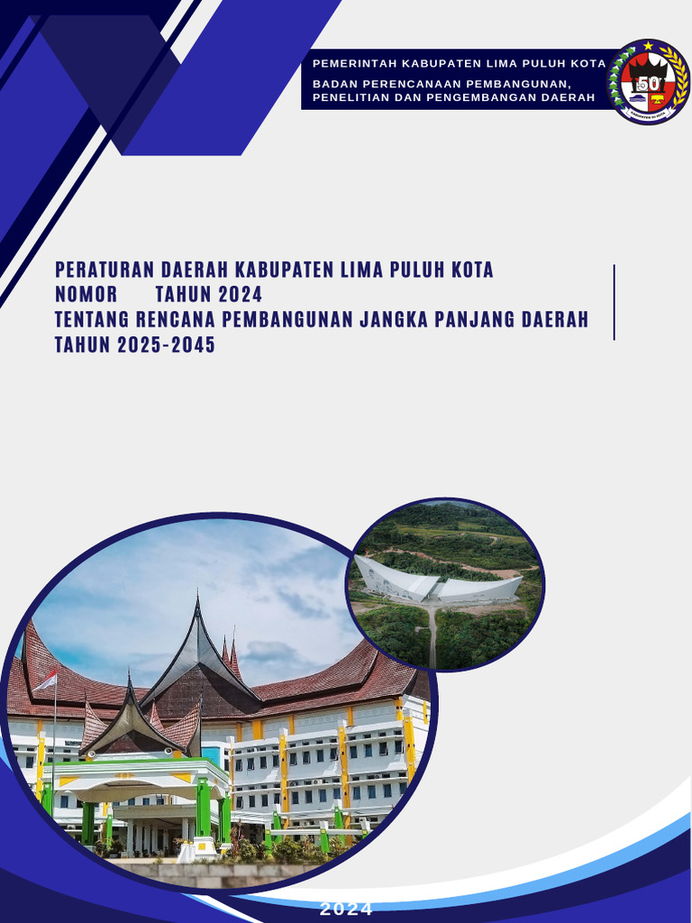 RPJPD Kabupaten Lima Puluh Kota Tahun 2025-2045 | PDF