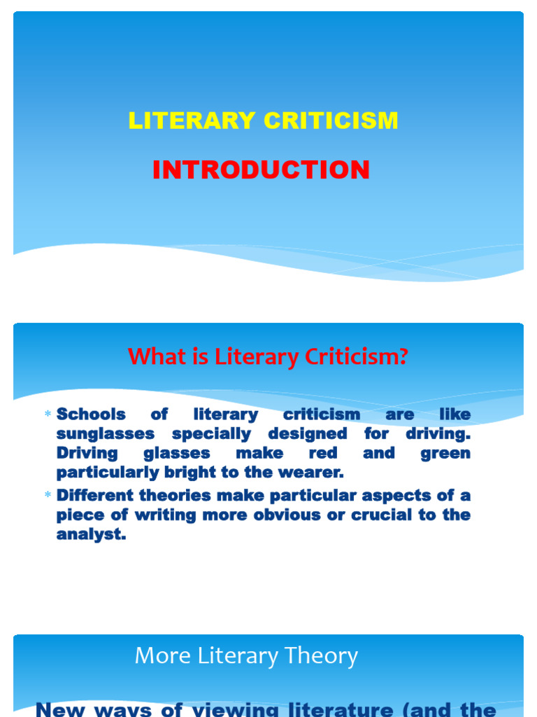 Literary Criticism | PDF | Unconscious Mind | Literary Criticism