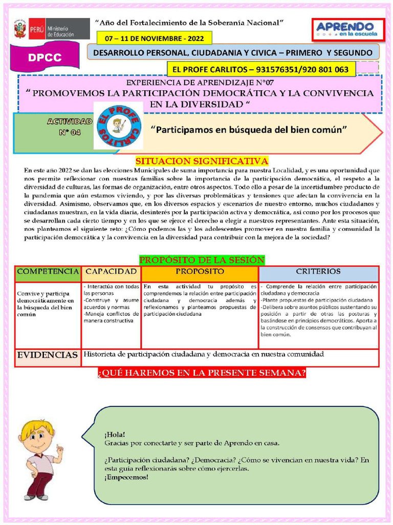 DPCC 1°y2° - SEM.4-EDA7 - Archivos JOSEPH PONCE | PDF
