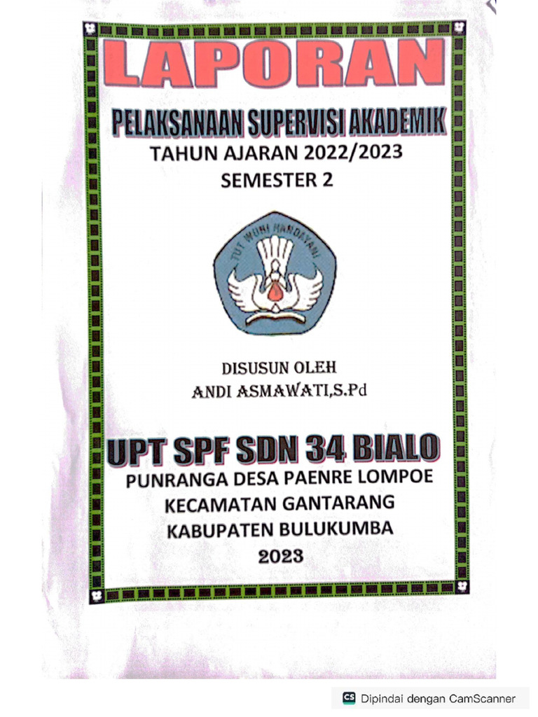 Laporan Pelaksanaan Supervisi Akademik | PDF
