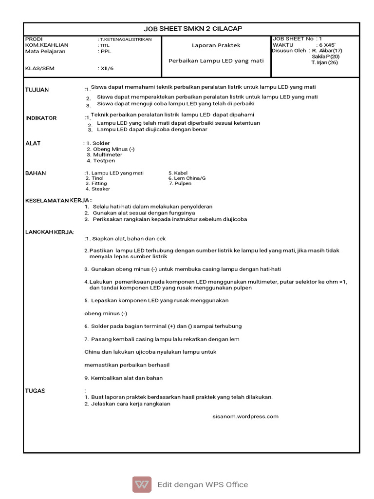 Job Sheet TITL 3 | PDF
