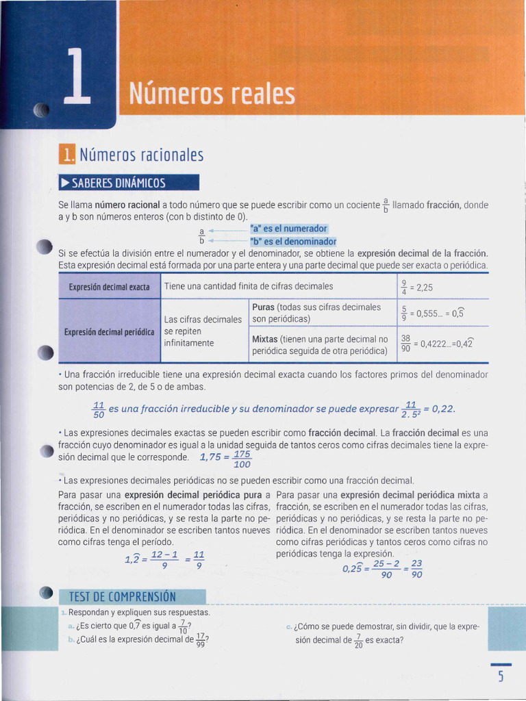 CAPITULO 1-Números Reales | PDF | Decimal | Objetos matemáticos