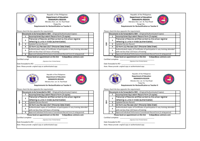 2022 Reclass Checklist With Link For TII | PDF | Authentication