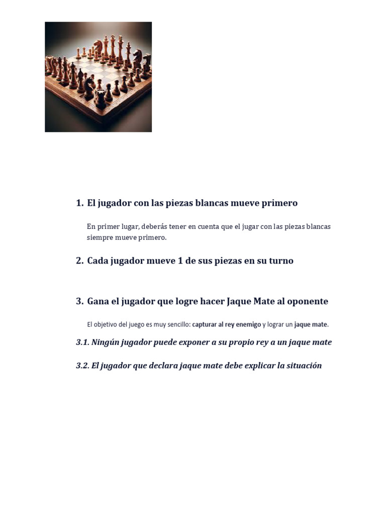 Reglas Básicas Del Ajedrez | PDF