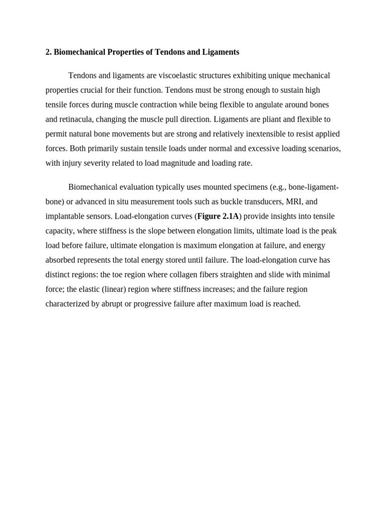 Phần 2 - Biomechanics of tendons and ligaments | PDF | Deformation ...